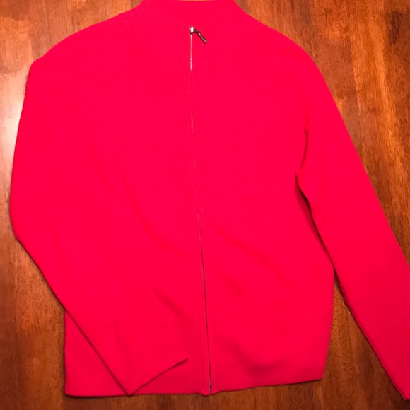 Sweaters | Red Full Zip Sweater | Poshmark